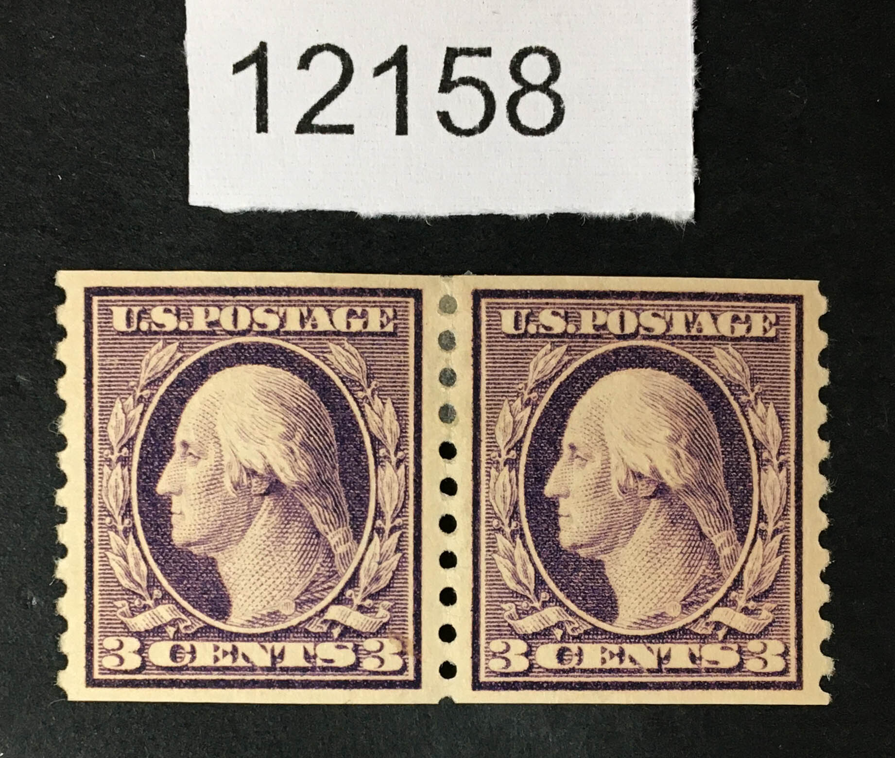 US Stamps # 445 Coil Pair Mint OG H XF $500+ LOT #12158 | United States ...