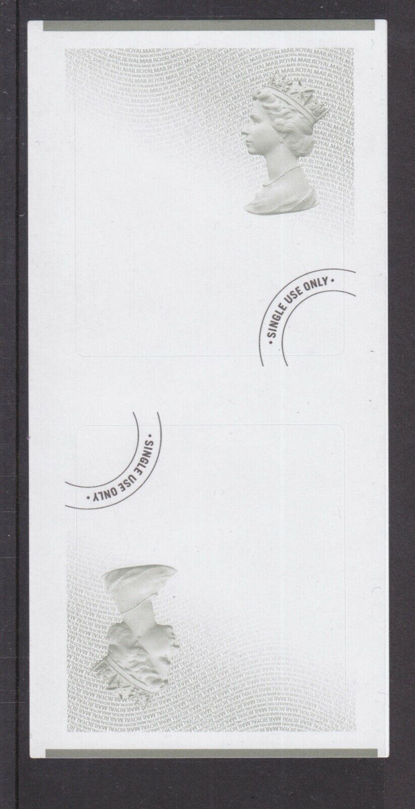 GB - Type XI Horizon Label - White Label, Grey Head, slits along right ...