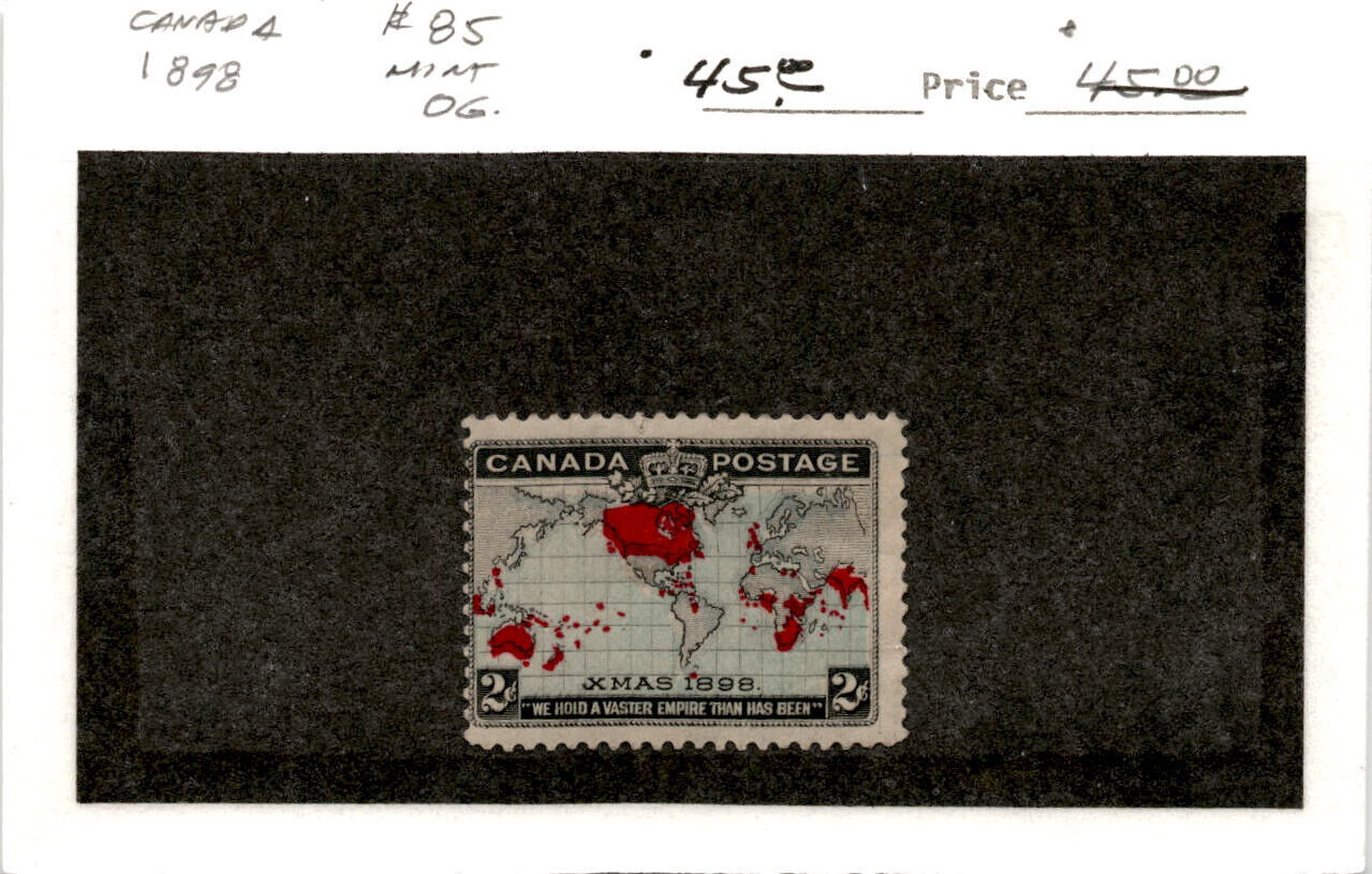 Canada, Postage Stamp, #85 Mint Hinged, 1898 Christmas Map (AD ...