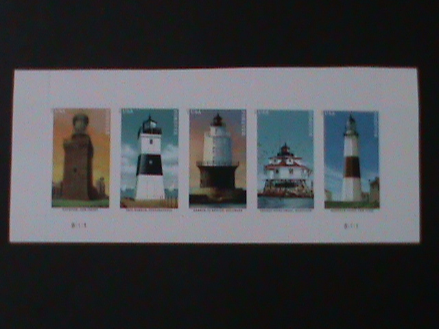 United States MID Atlantic Lighthouses-Mnh Plate Strip-Rare-Vf Forever ...