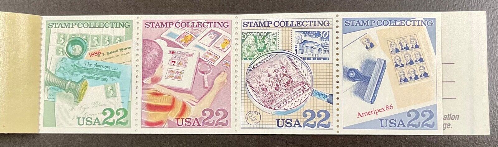 2201b Stamp Collecting Booklet BLACK OMITTED 2198 & 2201 ERROR MNH 22 c ...