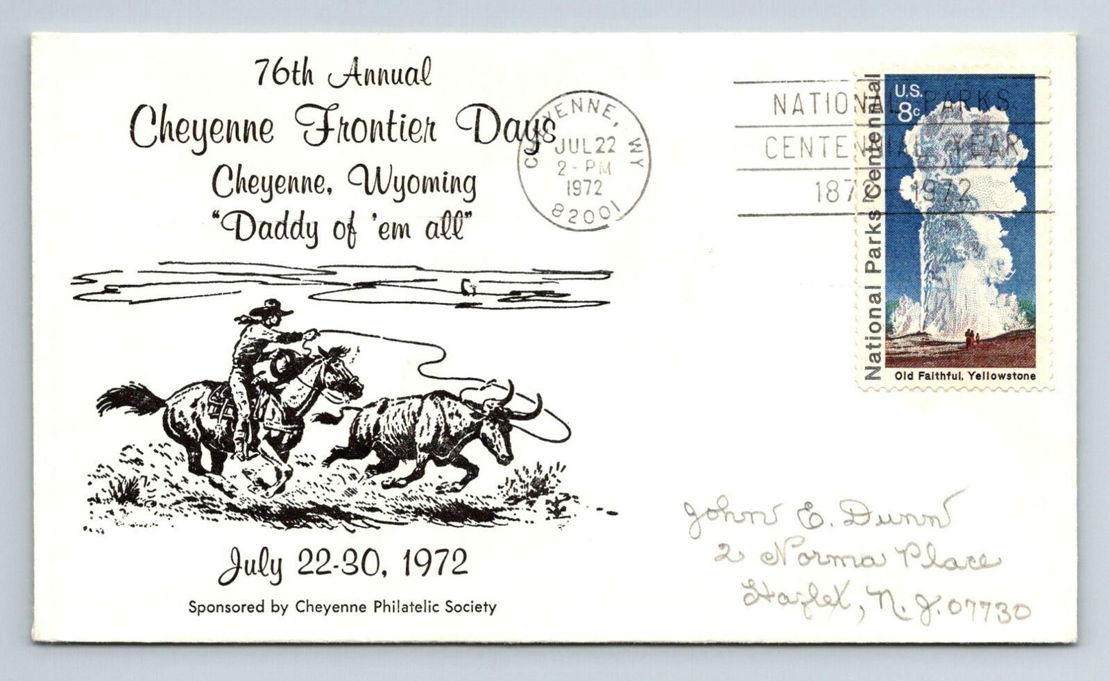 1972 76th Annual Cheyenne Frontier Days - F8451 | United States, Stamp ...
