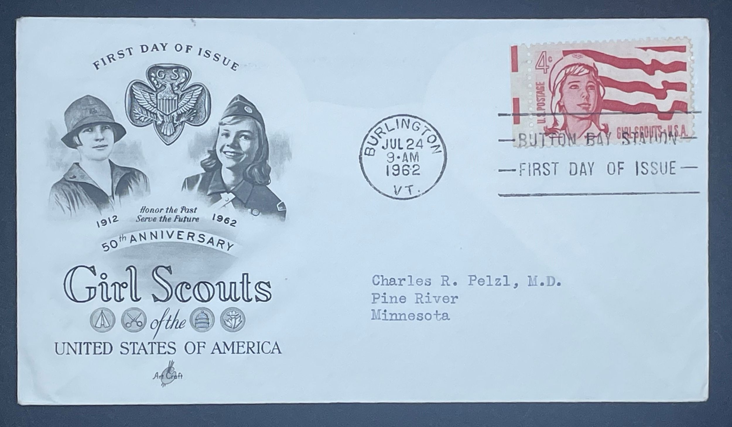 Scott 1199 FDC Girl Scouts of America, 50th Anniversary Artmaster ...