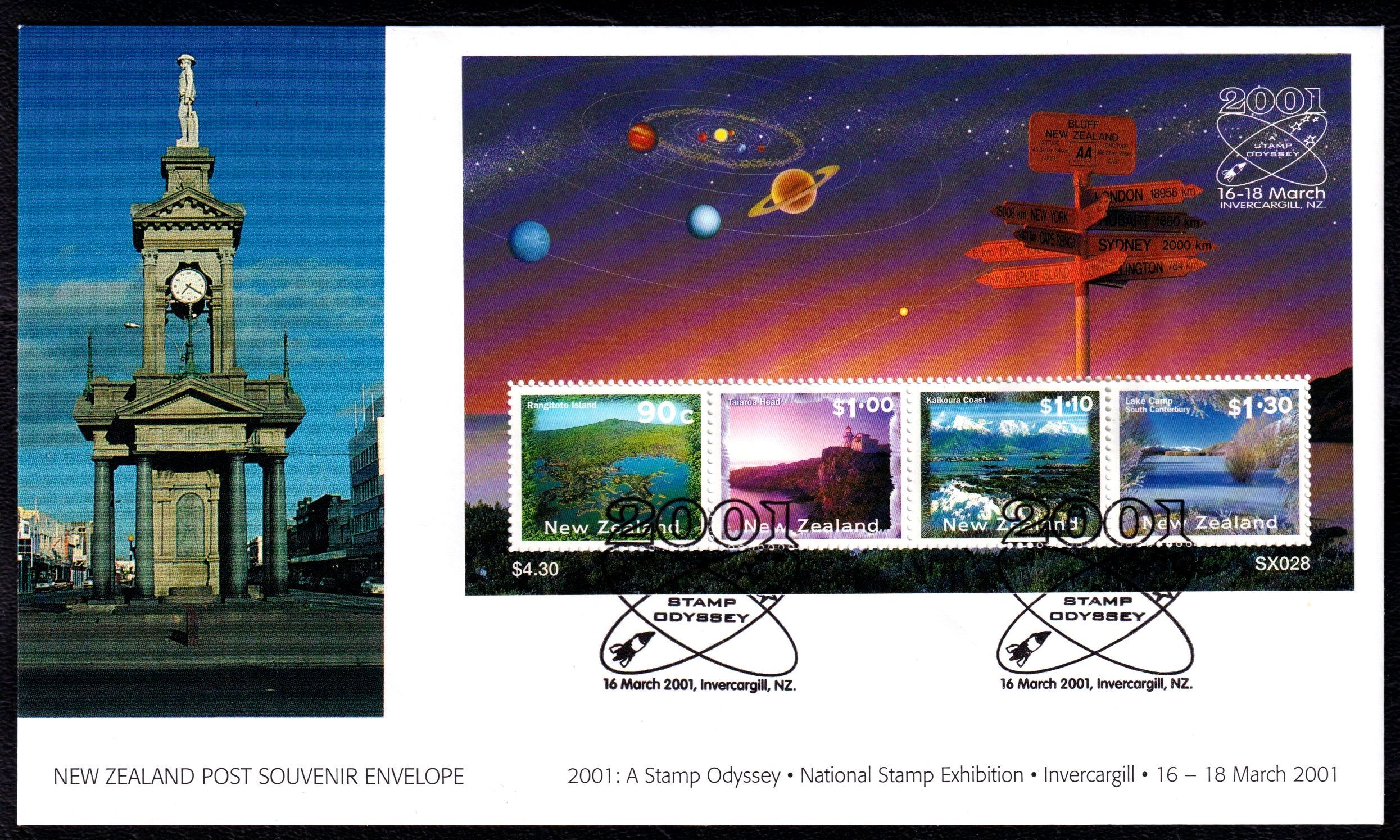 New Zealand 2001 Scenic Views Miniature Sheet First Day Cover FDC SC ...