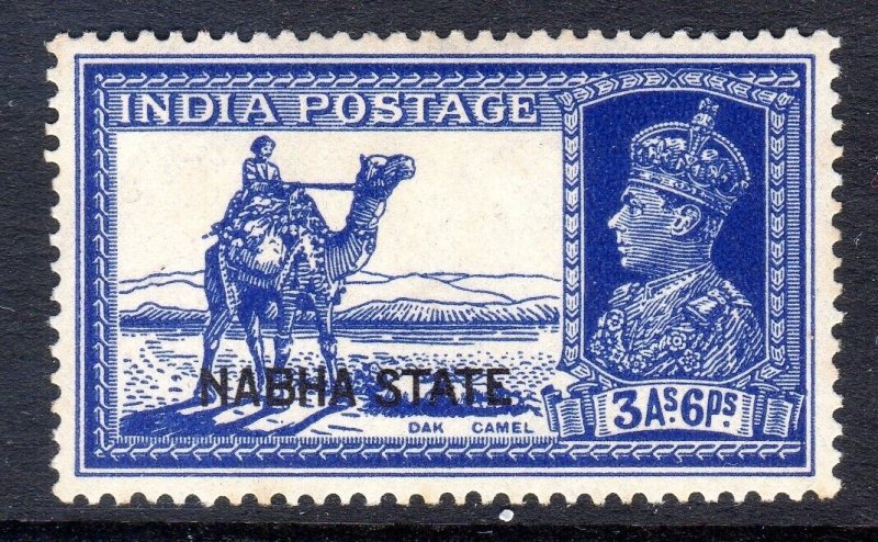 INDIA +-NABHA STATE +1938 + SG 84 + 3 As 6Ps + Lightly hinged + cv £8. ...
