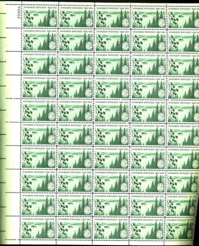 U.S. #1106 Mint PL# Block Sheet of 50 OG NH | United States, General ...