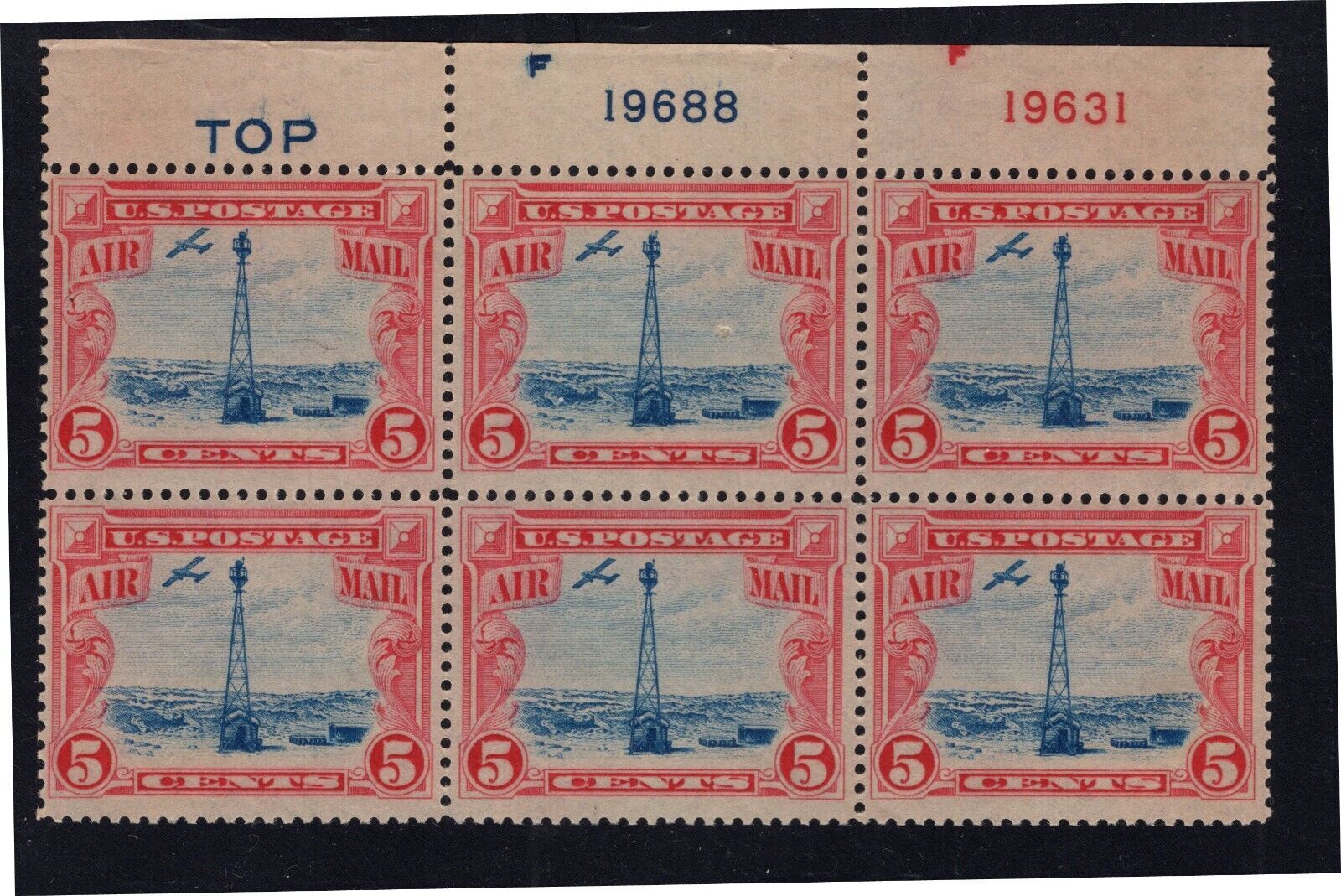 U.S. - C11 - Plate Block (Top/F19545/F19550) - Very Fine - Hinged ...