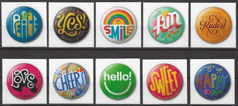 USA Sc. 5919-28 (Forever) Pinback Buttons 2024 10 SINGLES | United ...