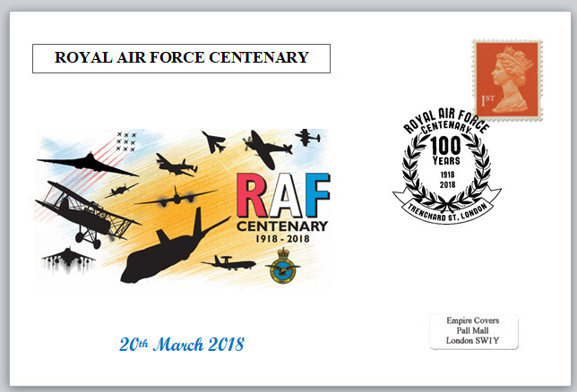 Centenary RAF Royal Air Force aviation aircraft postal card 150 x 100mm ...
