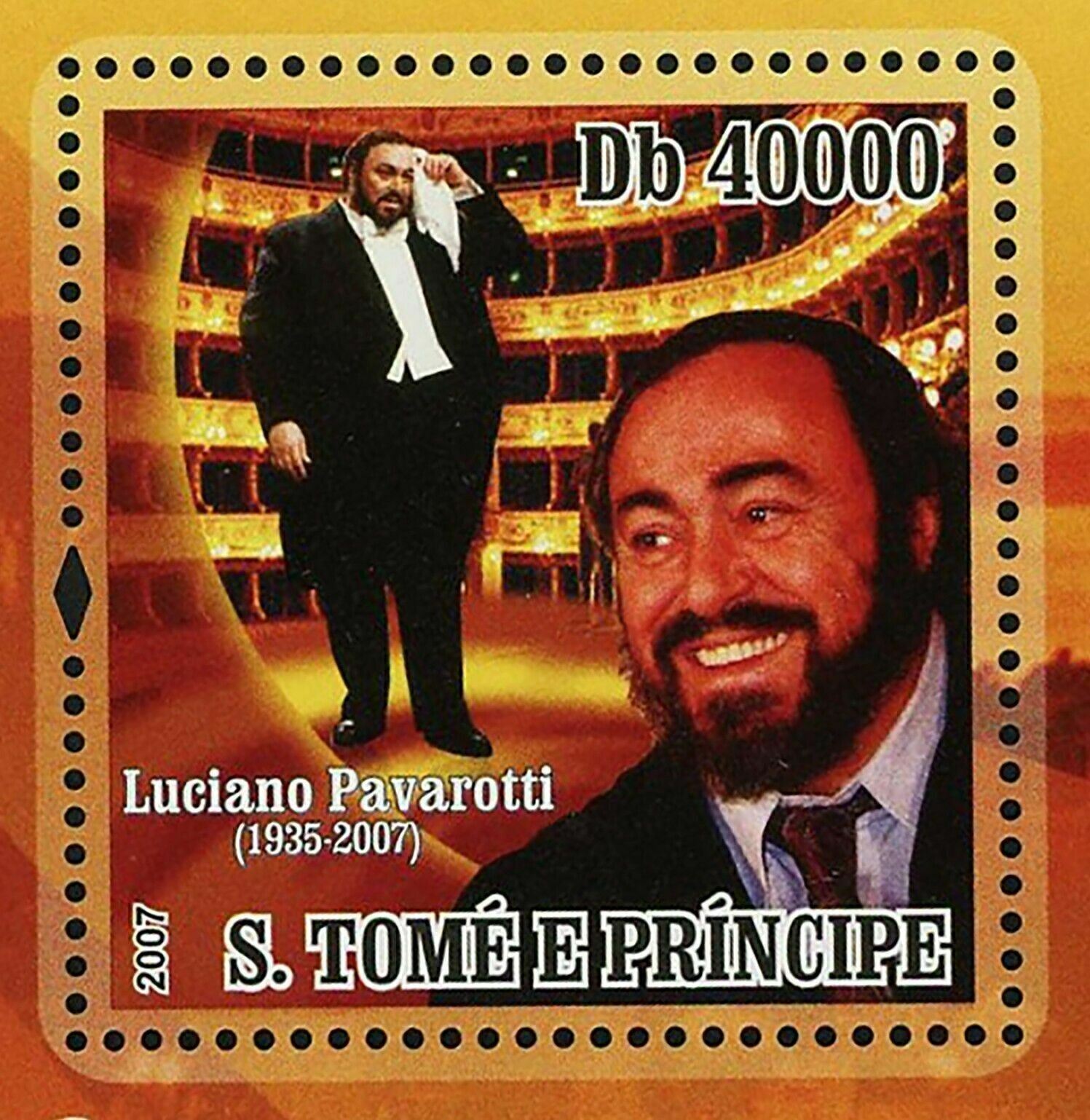 Luciano Pavarotti Stamp Historical Figure Music Tenor S/S MNH #3137 ...