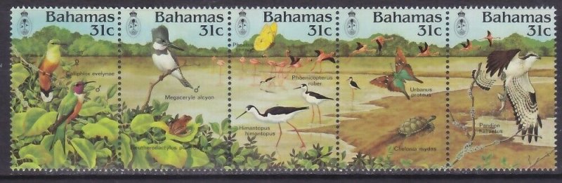 Bahamas 568 MNH 1984 Wildlife 25th Anniversary National Trust Strip Scv ...