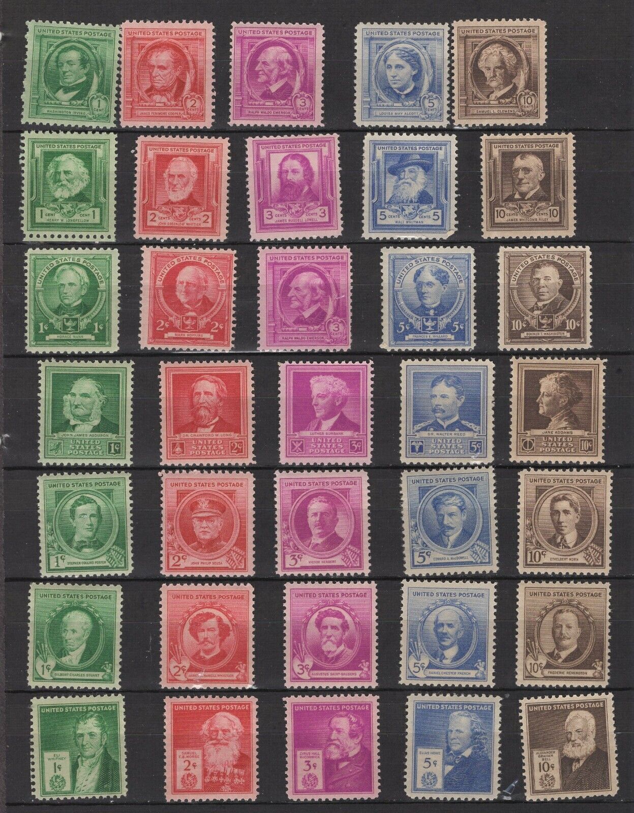 Scott 859 - 893 - Famous Americans. Set Of 35. MNH. OG. #02 859s35e ...