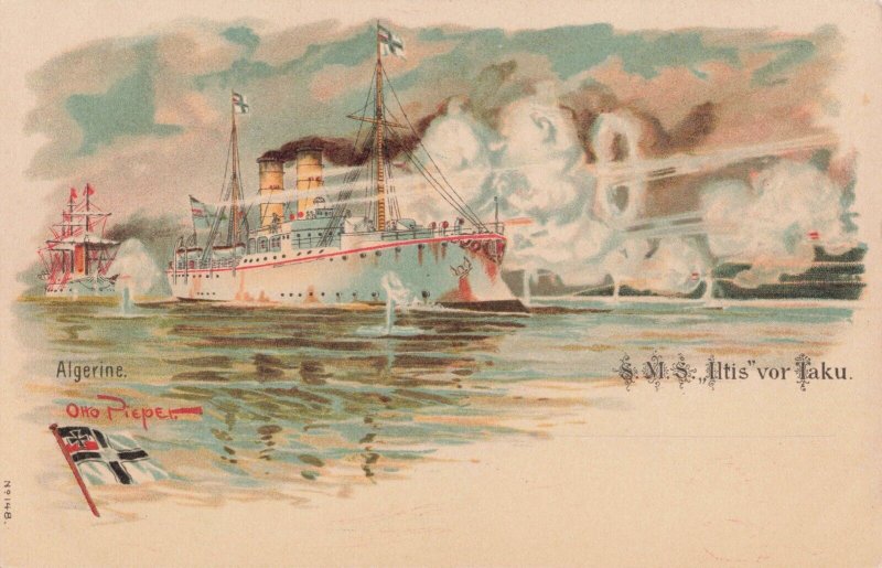 Germany 1900s S.M.S. Iltis Gunboat To Taku China Boxer Rebellion Litho ...