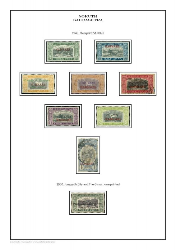 Soruth Saurashtra 1864-1950 PDF (DIGITAL) STAMP ALBUM PAGES ...