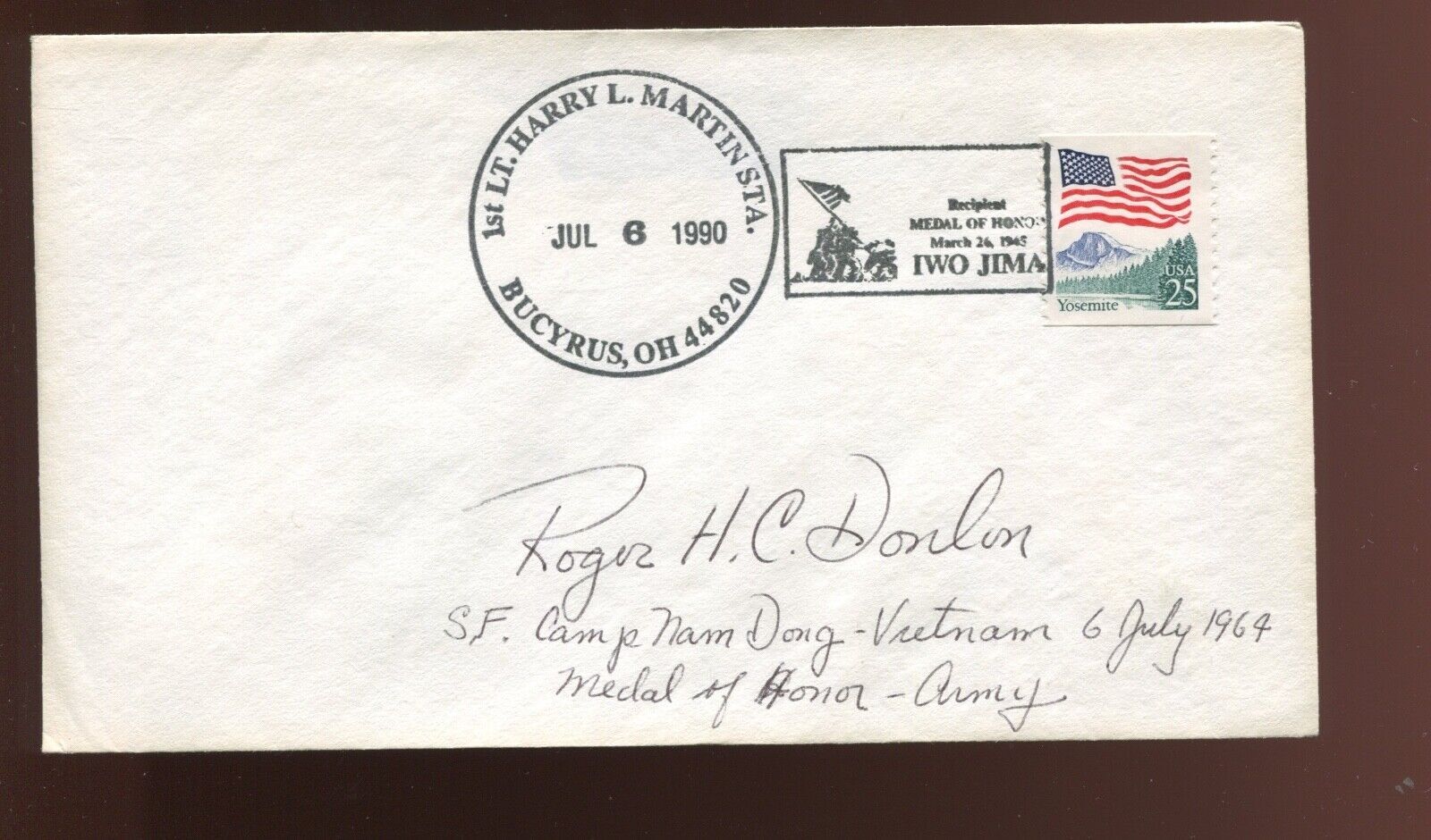 Roger Donlon Vietnam Medal of Honor Recipient Signed Cover DC1533 ...