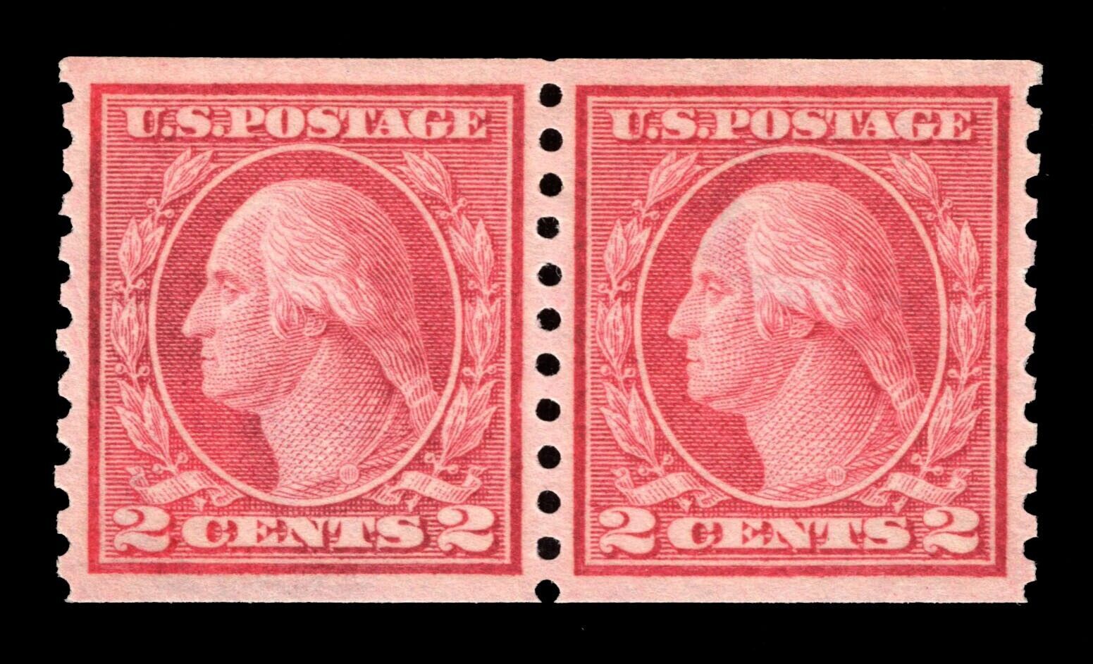 US Stamps #454 Coil Pair Mint OG NH PSE Graded Cert Gem-100 LOT #83305 ...