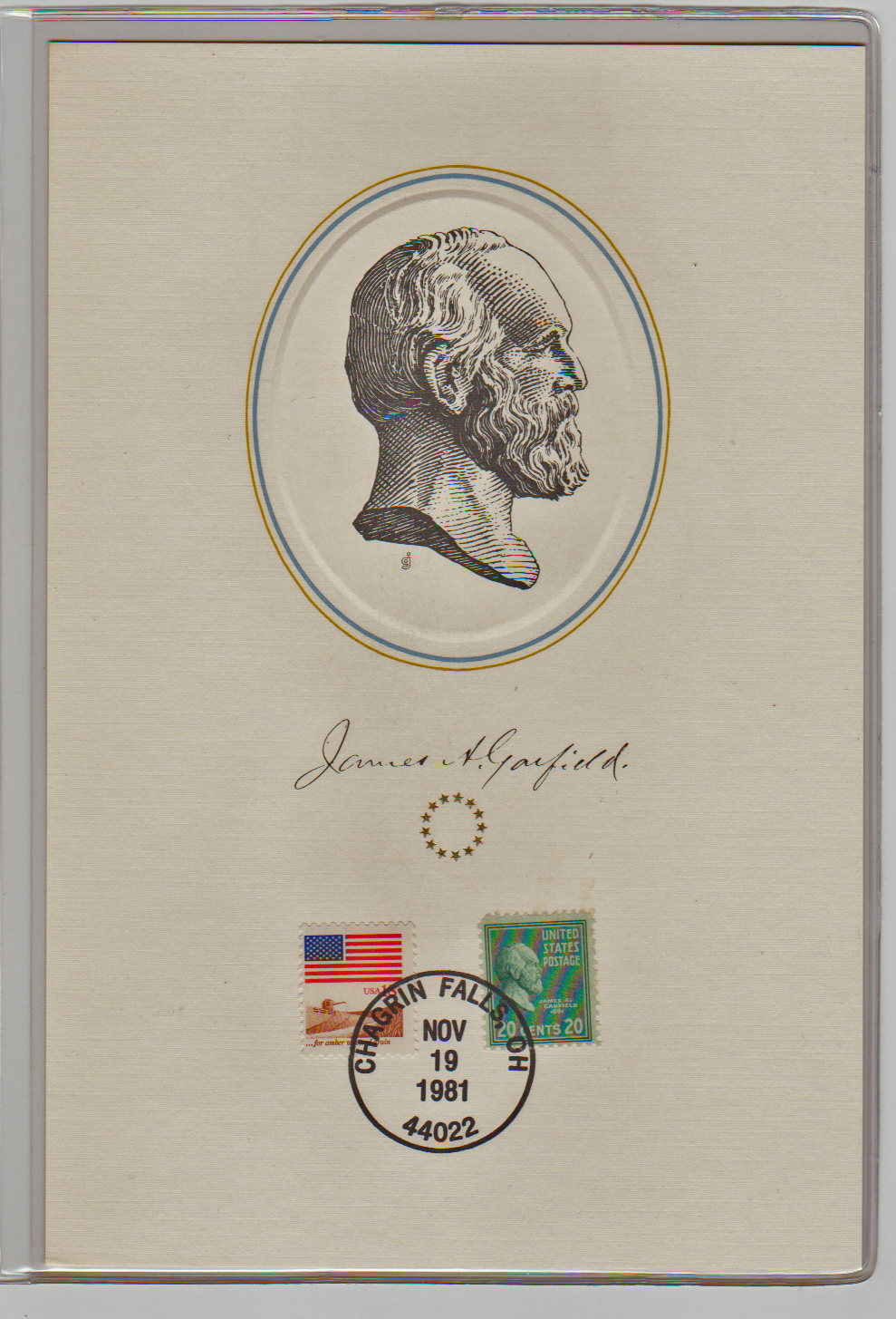 James A Garfield United States President Proofcard 1981 Fleetwood ...