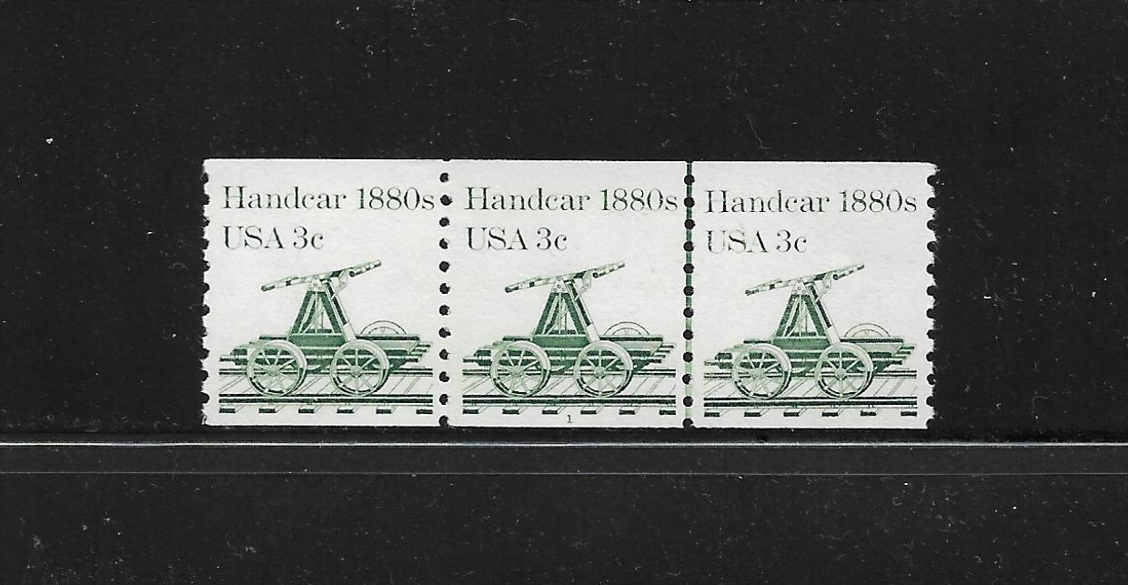 US Stamps: #1898; 3c Handcar 1880s Coil; #1 PNC3; MNH | United States ...