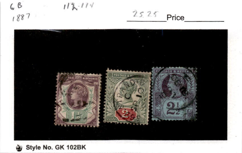 Great Britain, Postage Stamp, #112-114 Used, 1887 Queen Victoria (AQ) | Great Britain, General ...