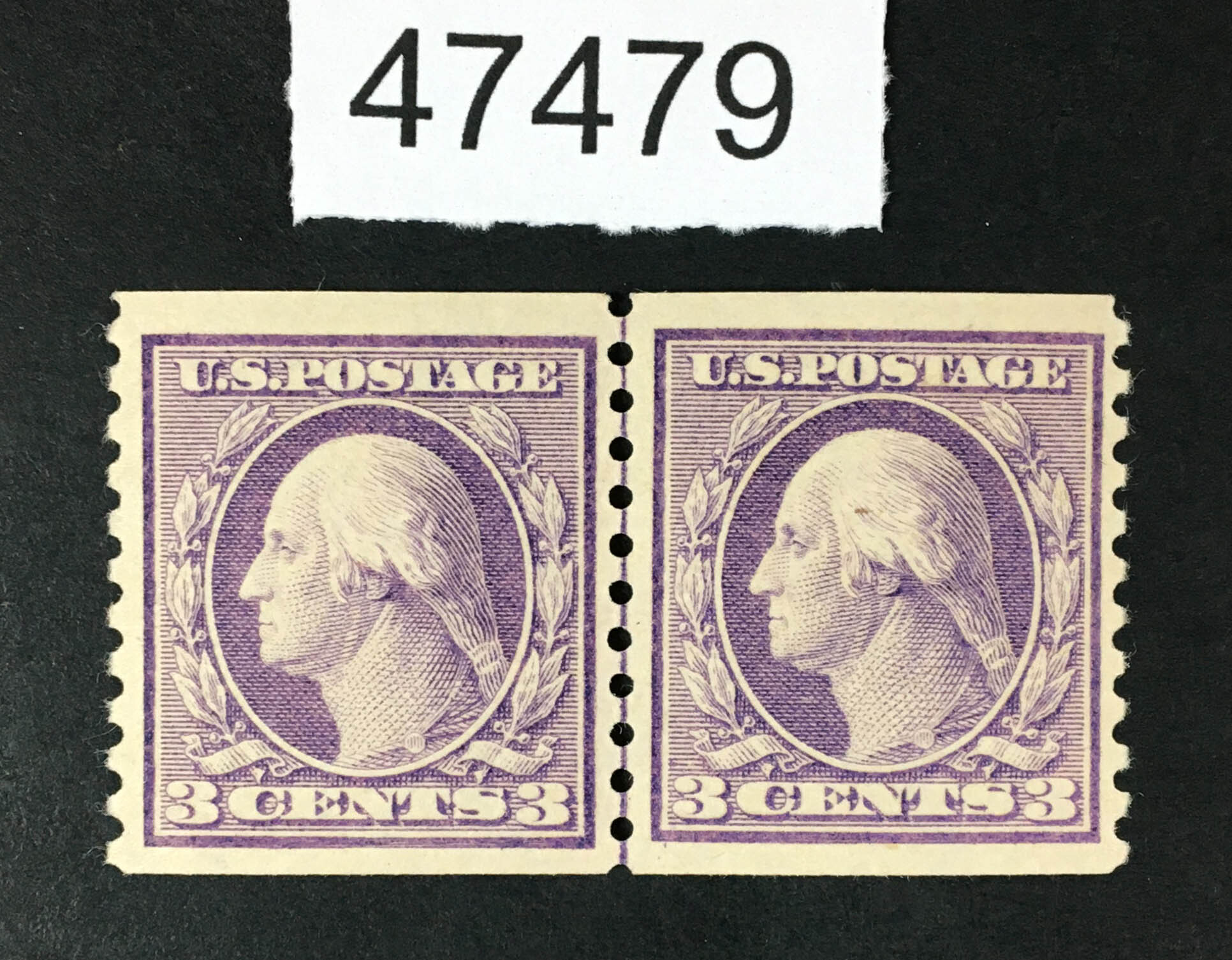 US Stamps # 494 Coil Line Pair Mint OG NH VF+ $160 LOT #47479 | United ...