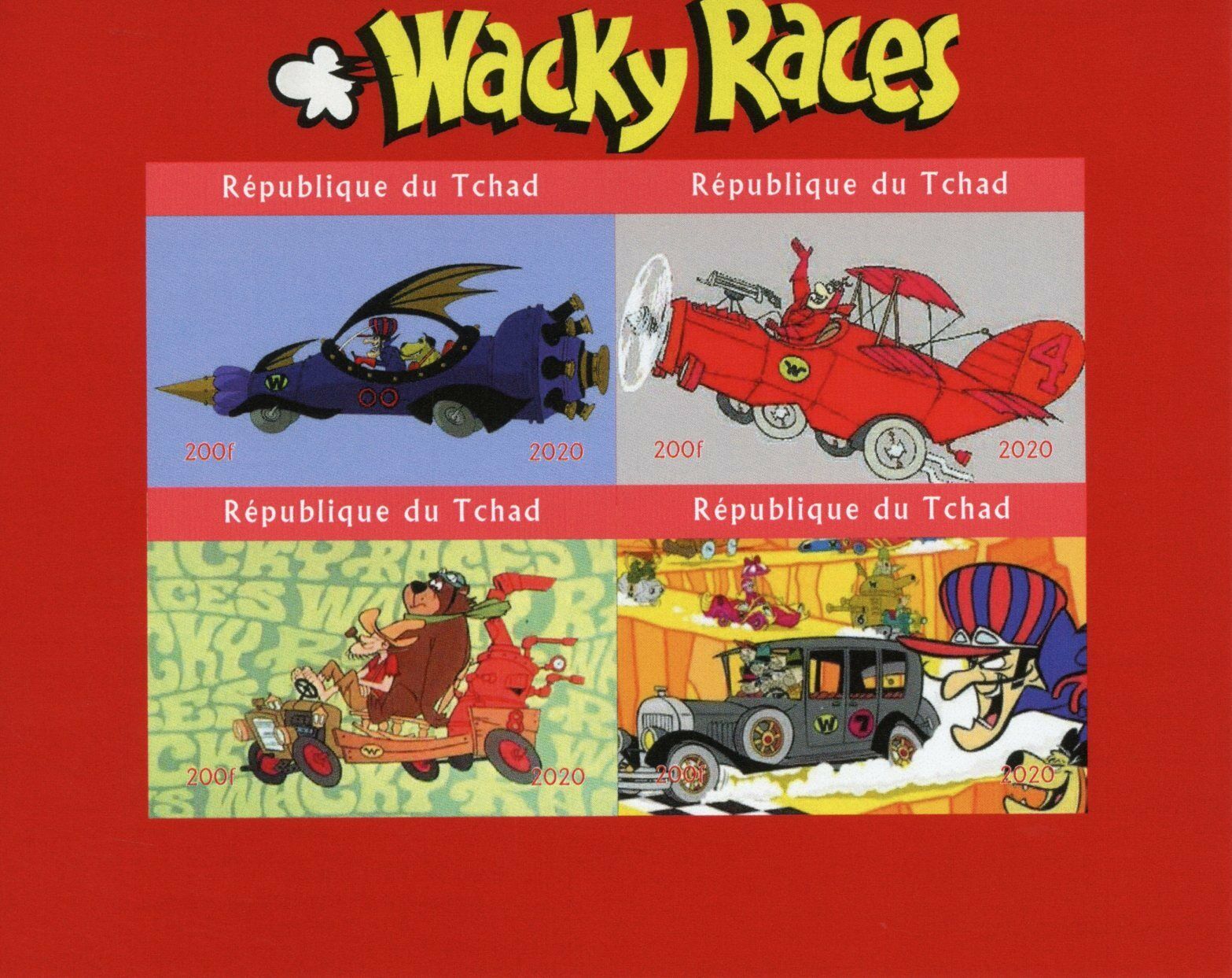 Chad Hanna-Barbera Cartoons 2020 MNH Wacky Races Cars Animation 4v IMPF ...