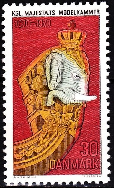 DENMARK 1970 Marine Museum - 300. Elephant's Head Galion Figure. Single ...