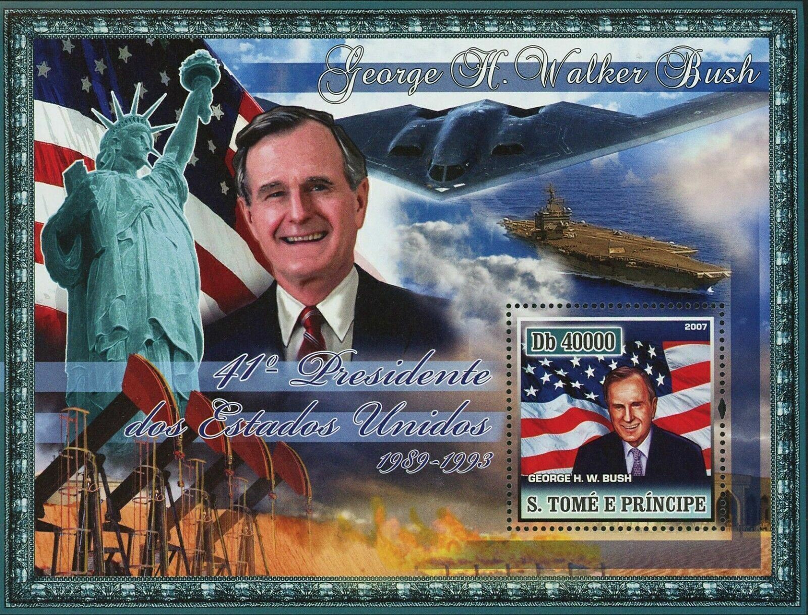 41st American President Stamp G.H.W. Bush Military Ships S/S MNH #2962 ...