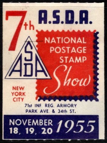 1955 US Poster Stamp 7th Annual ASDA National Postage Stamp Show Unused ...