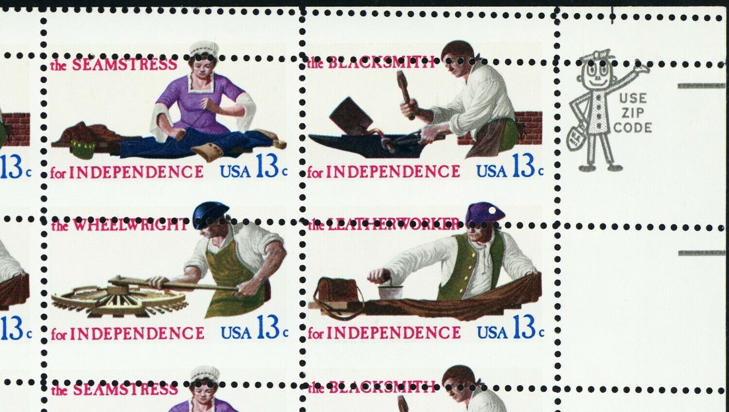 1720a, MNH 13¢ Large Misperf Freaky Error Sheet of 50 Stamps RARE ...