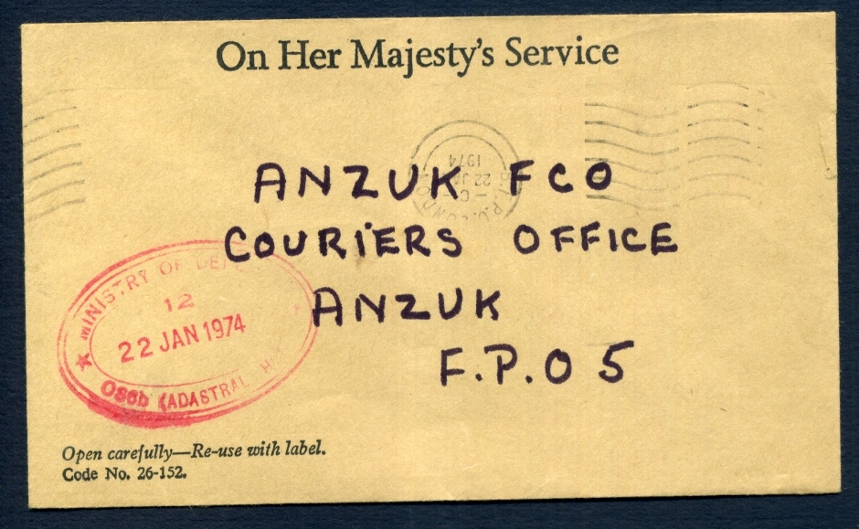New Zealand Military ANZUK Forces OHMS cover sent British Forces London ...
