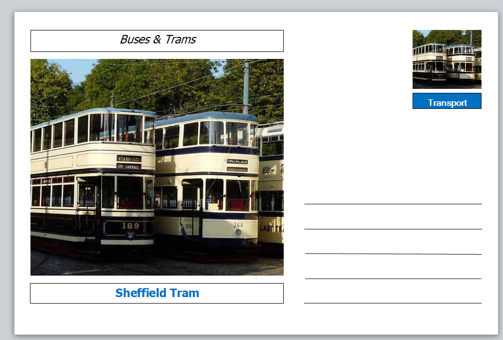Buses & Trams - Sheffield Tram souvenir postcard mint | Great Britain ...