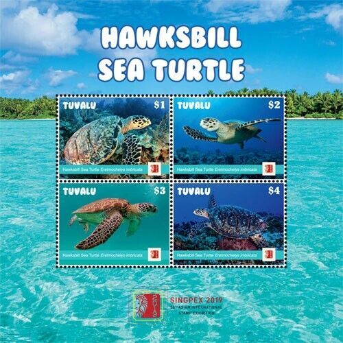 Tuvalu 2019 -Hawksbill Sea Turtle - Sheet of 4 stamps - MNH | Australia ...