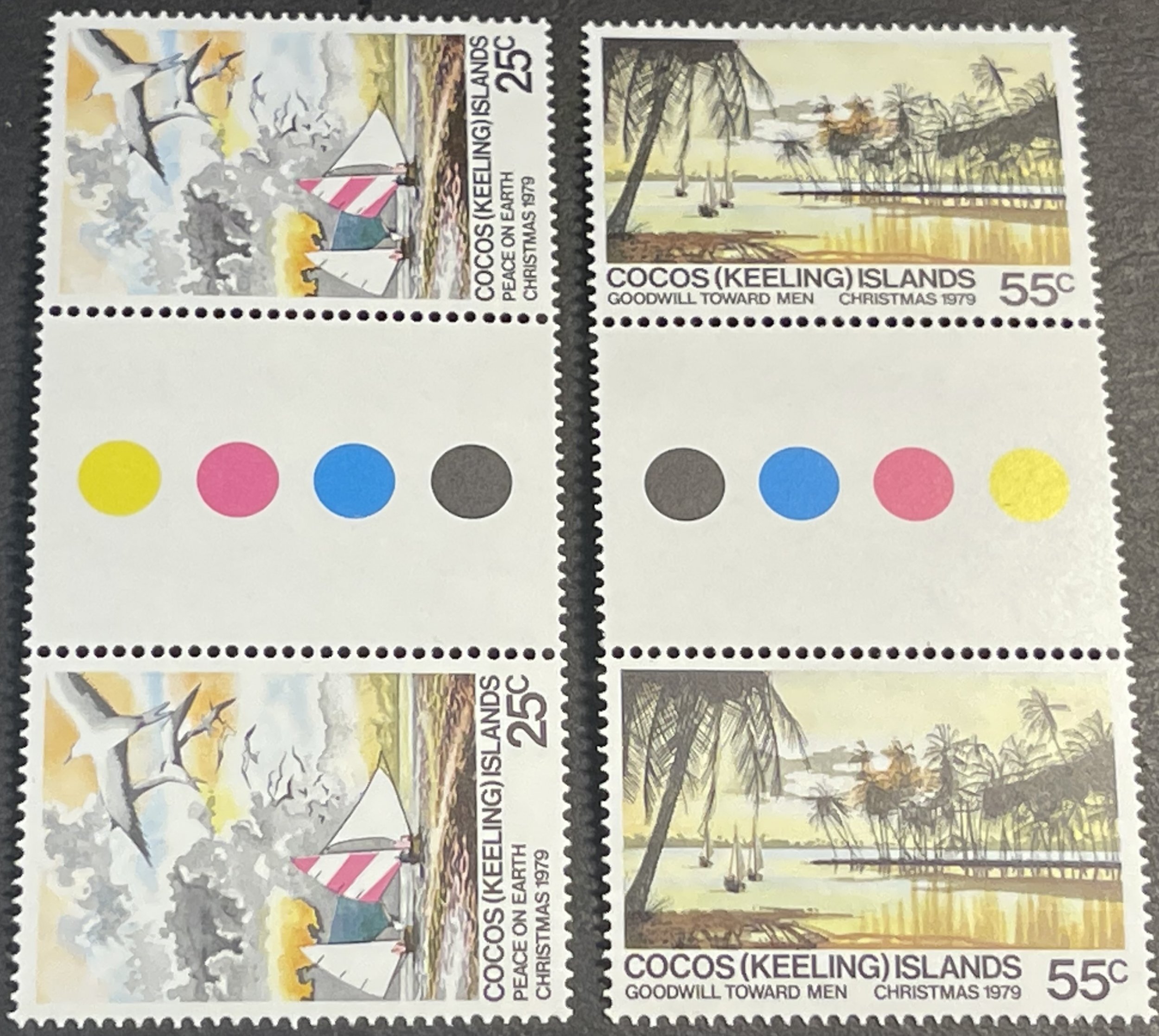 Cocos Islands # 51-52-Mint Never/Hinged---Complete SET in Gutter Pairs ...
