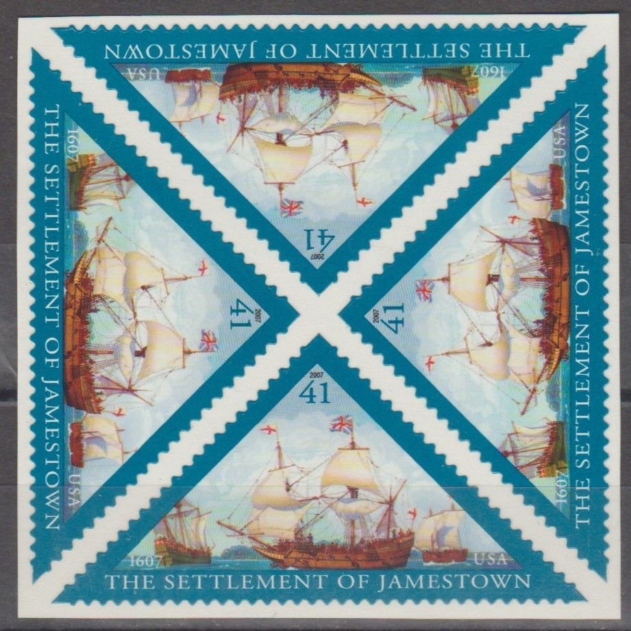 4136, Block of 4, "Jamestown" MNH, .41 cent | United States, General ...