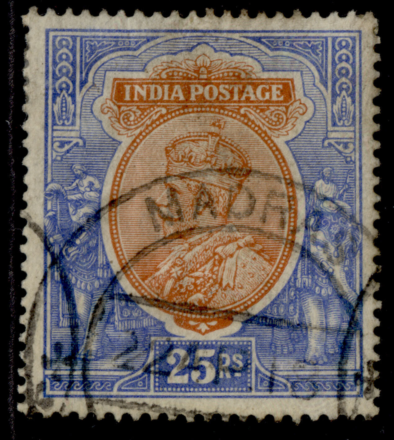 INDIA GV SG191, 25r orange & blue, USED. Cat £65. | Asia - India, Stamp ...
