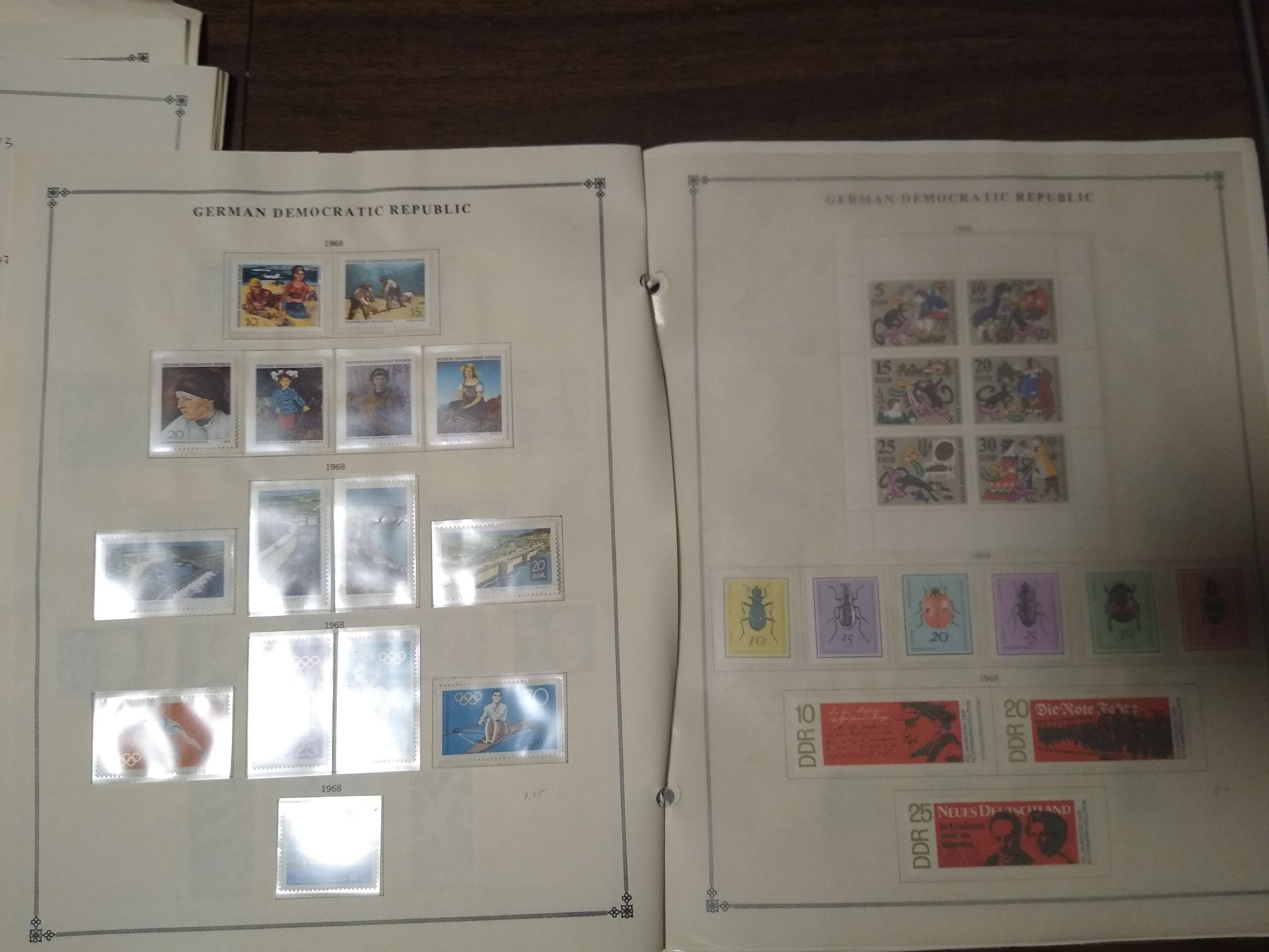 collection on pages Germany DDR 1968-69 mostly complete mint most MNH ...