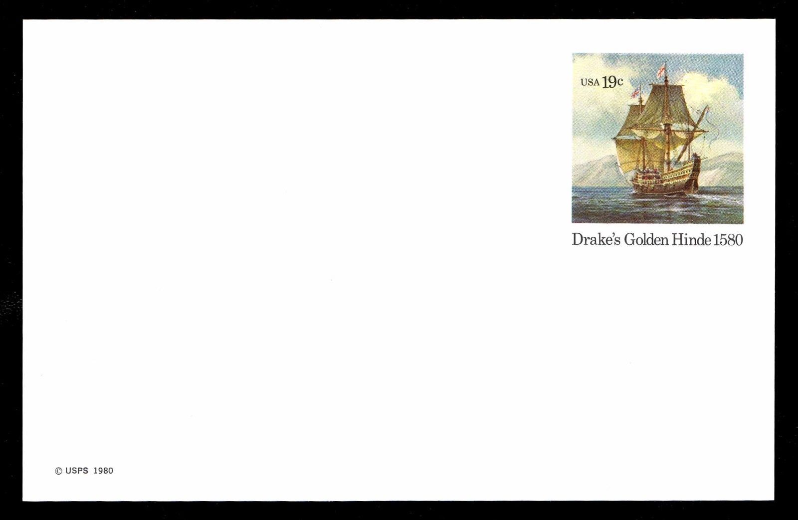 1980 U.S. UX86 Drake's Golden Hinde Unused Postal Card (ESP#4932 ...