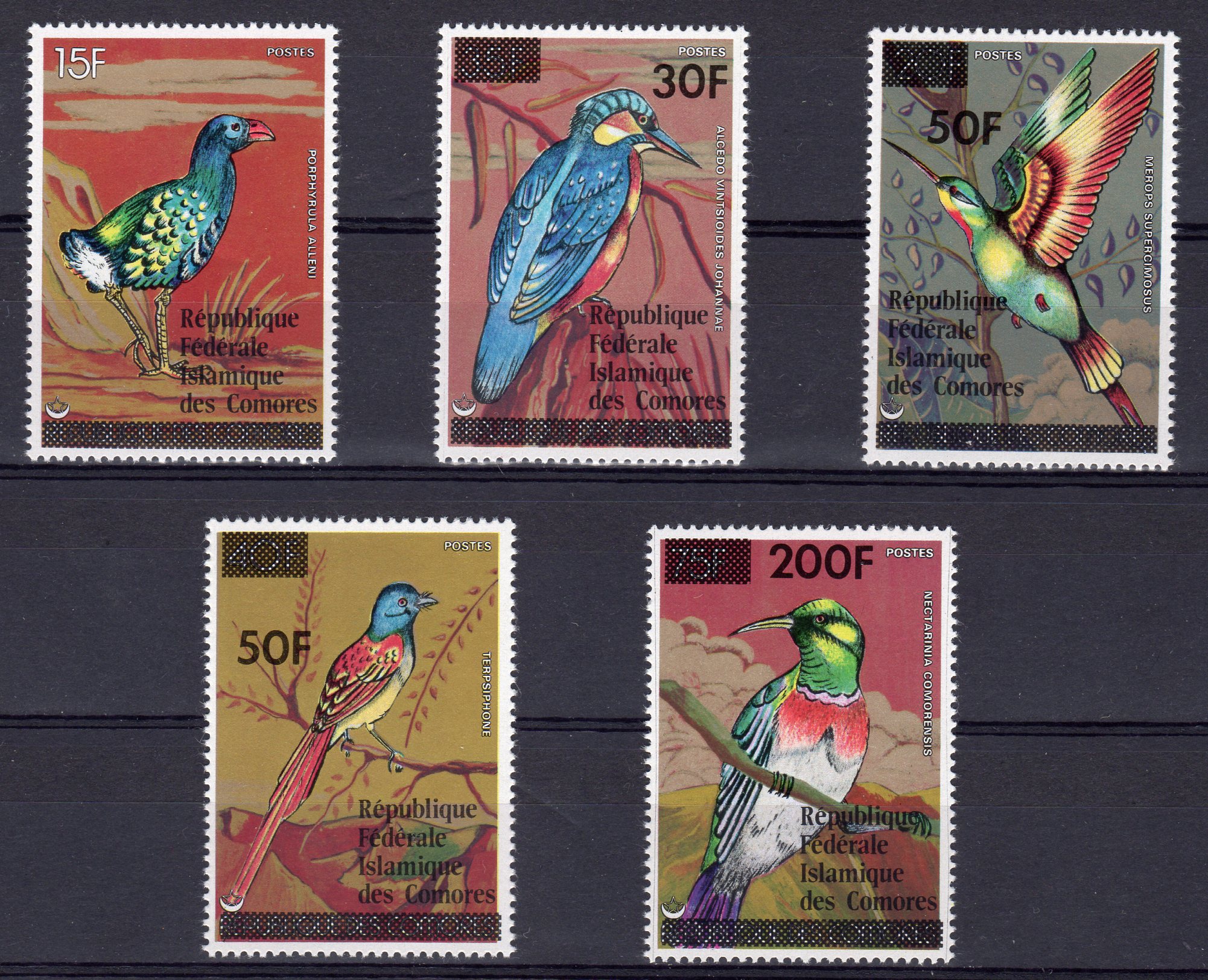 Comoro Islands 1979 Sc#444/448 BIRDS OVERPRINTED SET (5) MNH | Africa ...