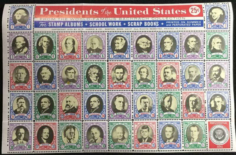 US Presidents “Stamps” Washington to Nixon Just fun! L33 / HipStamp