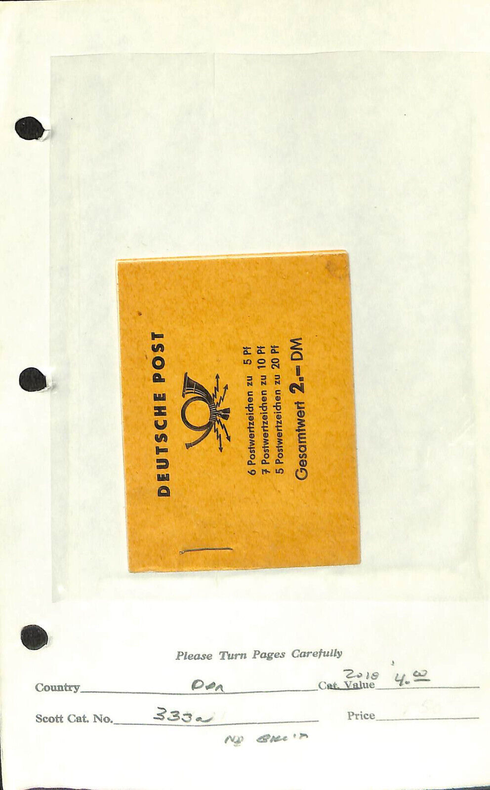 Germany - DDR, Postage Stamp, #333a Booklet Mint NH, 1957 (BC) | Europe ...