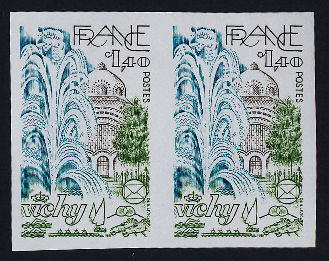 France 1744 impef pair MNH Architecture, Philatelic Societies National ...