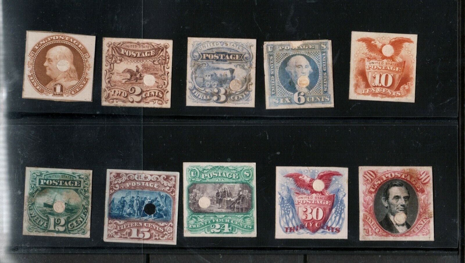 USA #112P3 - #117P3 #119P3 - #122P3 Fine - Very Fine Plate Proofs On ...