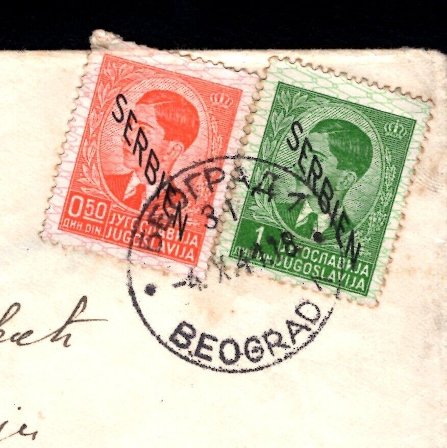 WWII 2 Serbia Overprints German Occupation Various Censor Marks 1941 ...