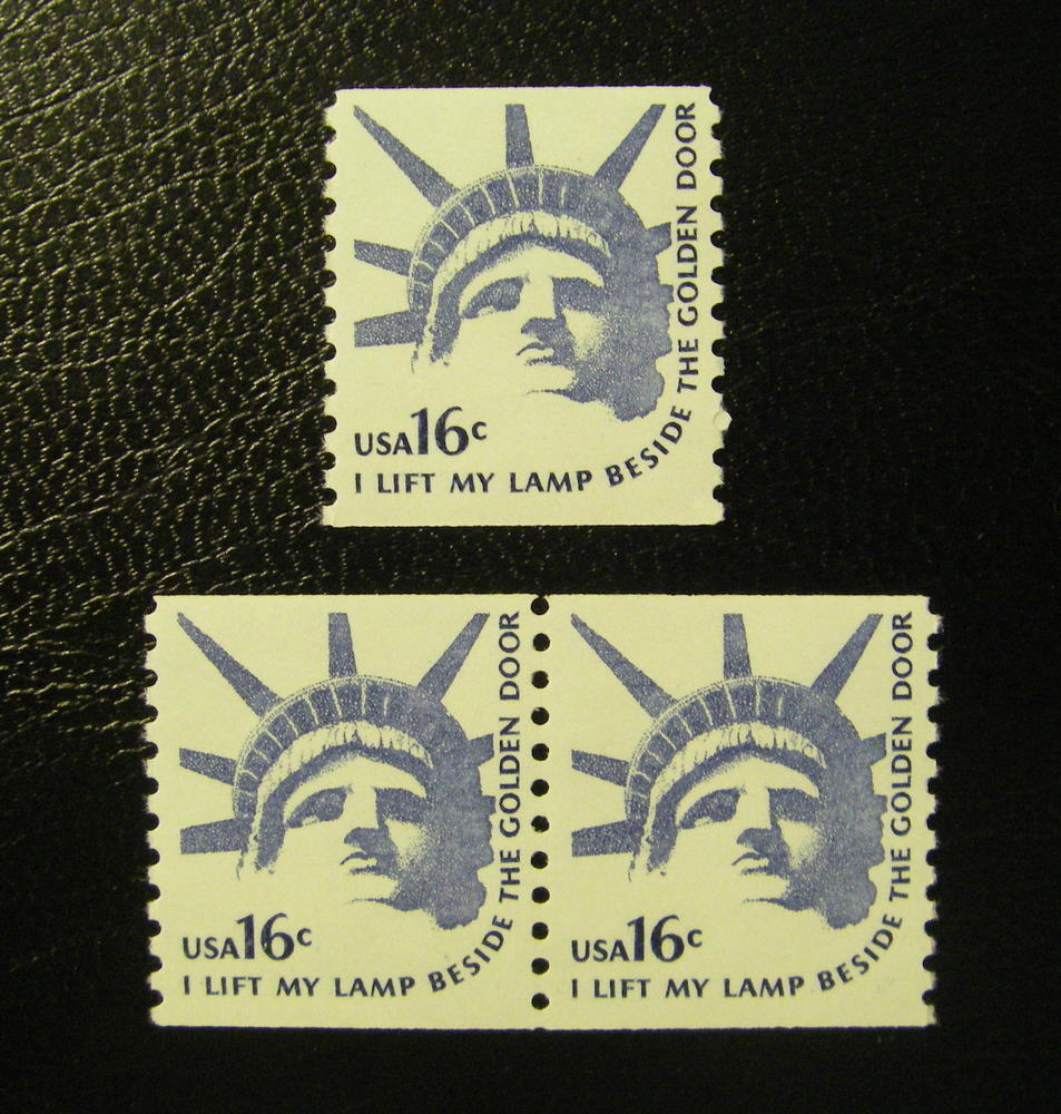 Scott 1619, 16c Liberty Pair & Single, Overall tag, MNH Americana Coil ...