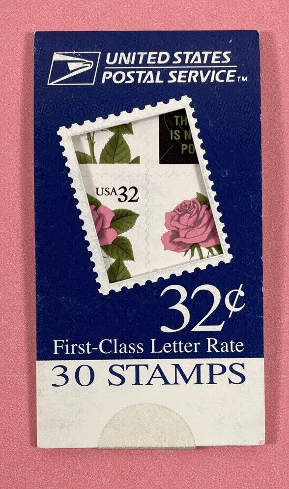 BK178C (2492a) Makeshift PINK ROSE Unexpl Booklet of 30 US 32¢ Stamps ...