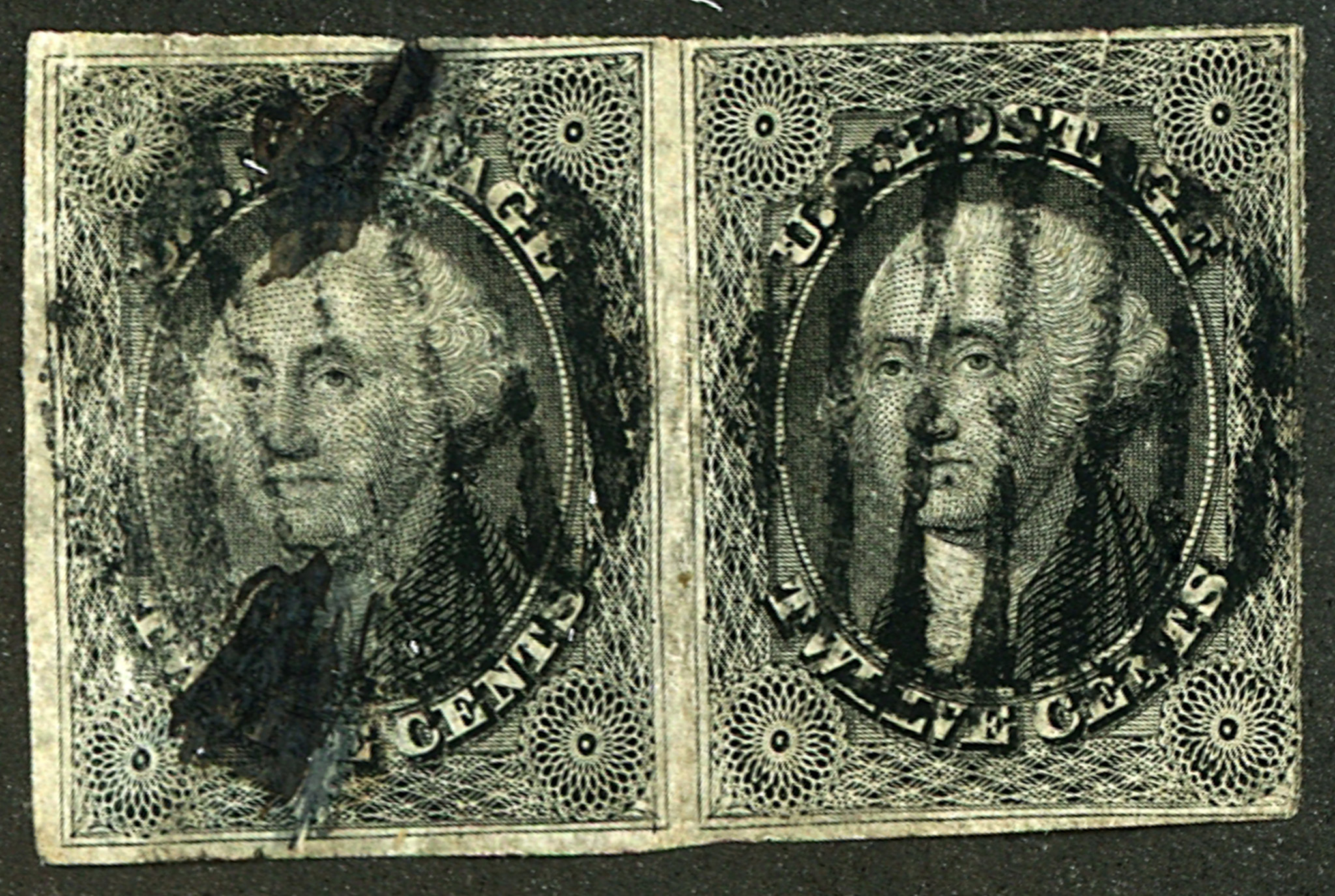 U.S. #17 Used Pair Large Thin | United States, General Issue Stamp ...