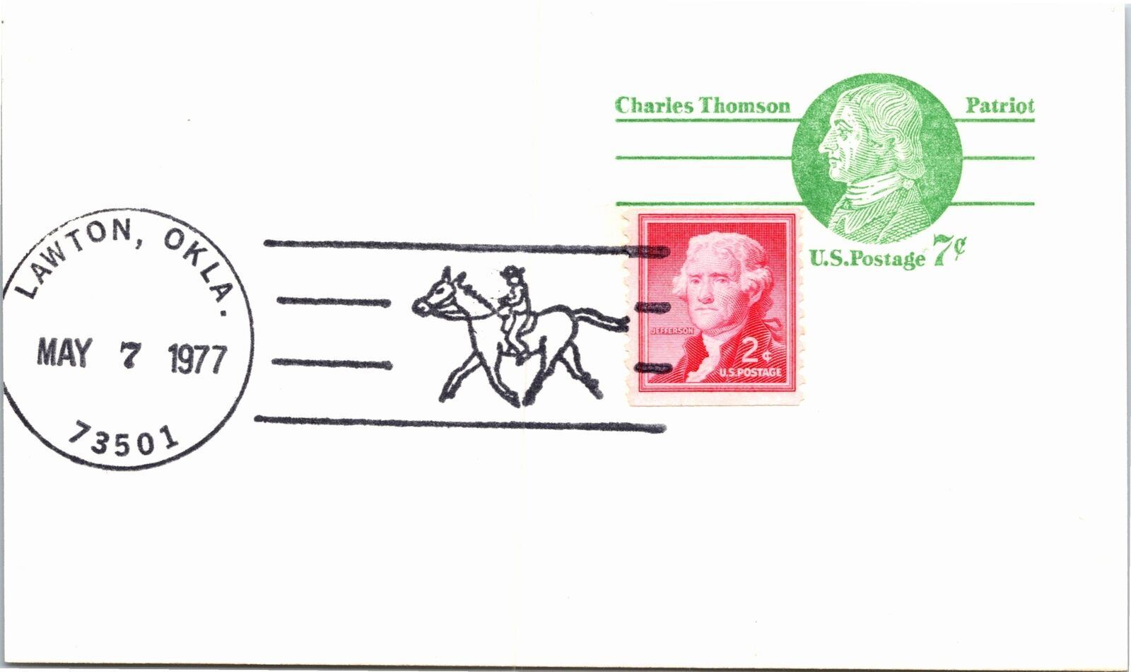 US Postal Card Special Pictorial Postmark Pony Express Festival Lawton ...