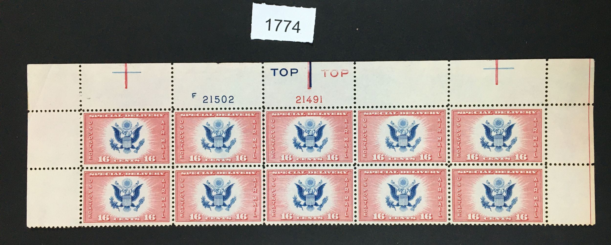 US Stamps # CE2 Mint OG NH Plate Block LOT #F 1774 | United States, Air ...