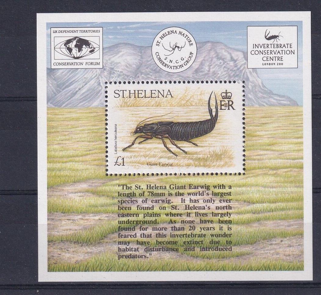 SA12g St Helena 1995 Endemic Insects mint minisheet | Worldwide - South ...