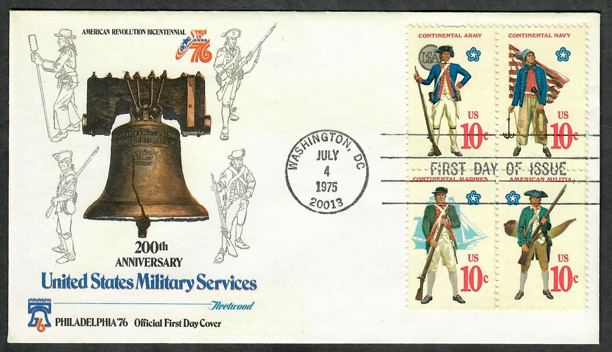 1565 - 1568 Military Uniforms Unaddressed Fleetwood block of 4 FDC ...